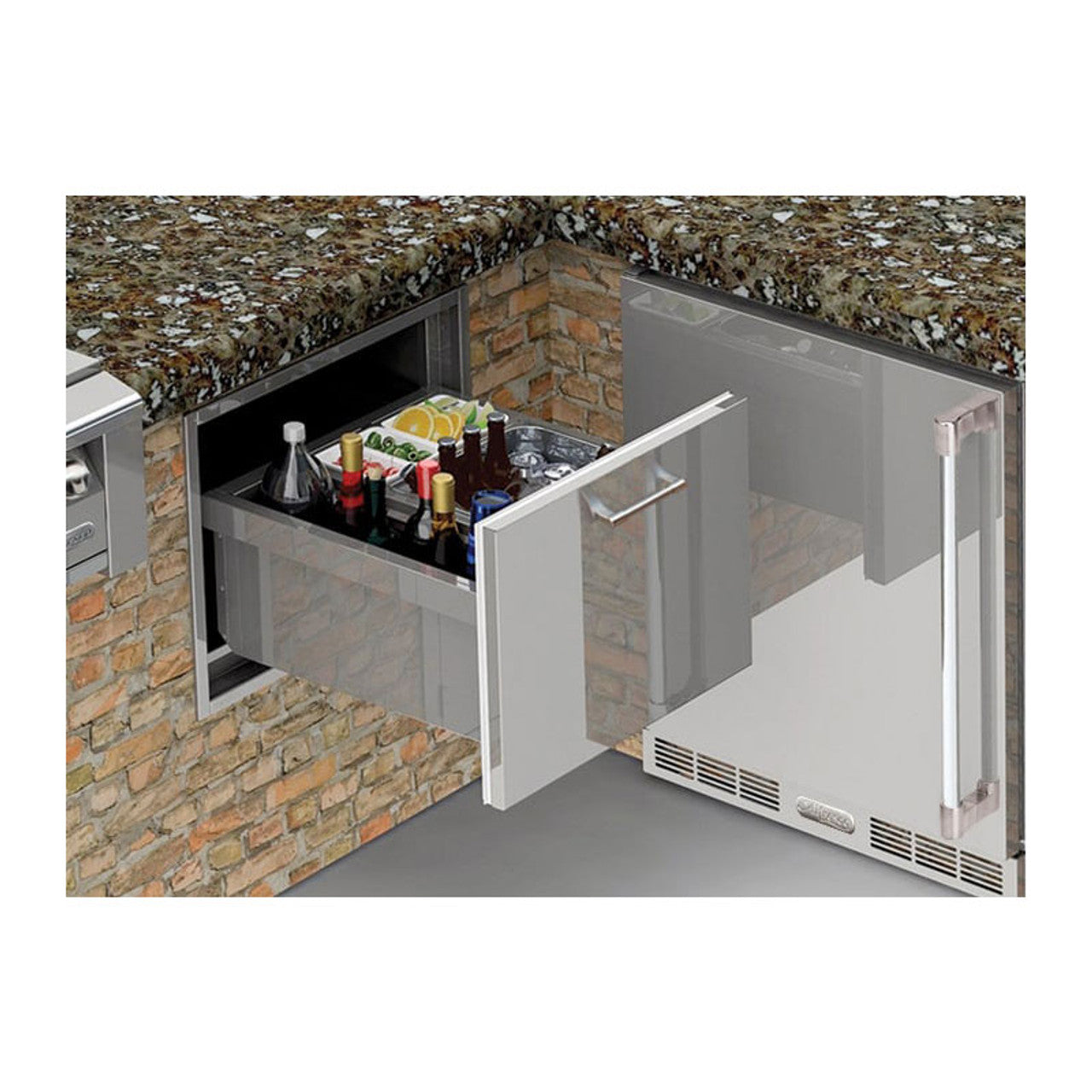 Alfresco - 26" Under Counter Ice Drawer & Bev Center Insulated ...